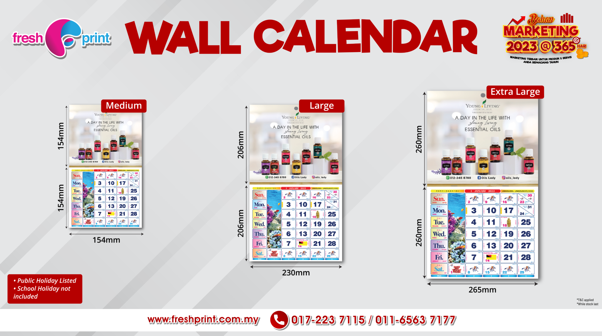 Wall Calendar Standard - Model 1 - Fresh Print - Online Printing