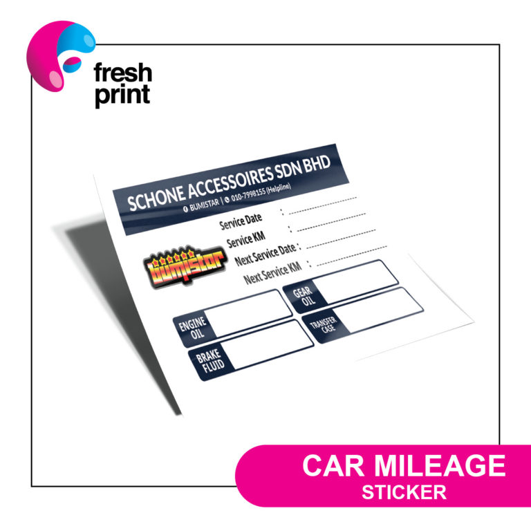 Car Mileage Sticker (Window) - Fresh Print - Online Printing