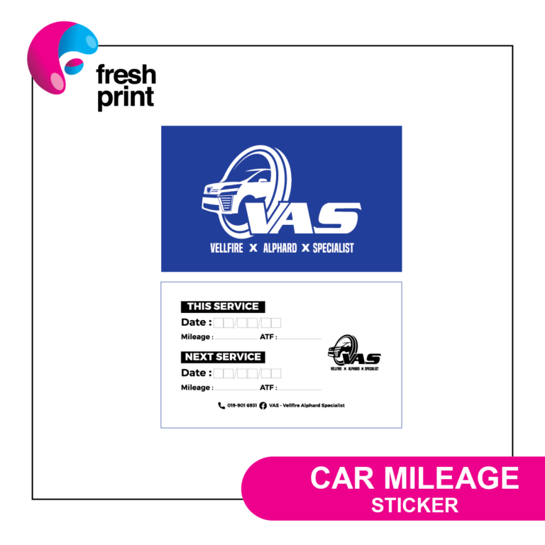 Car Mileage Sticker (Window) - Fresh Print - Online Printing